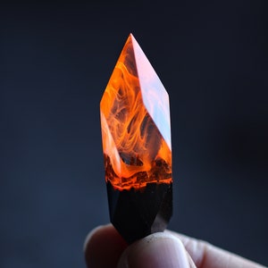 Wood Resin Pendant Fire Pendant Resin Necklace Epoxy Resin Pendant for ...