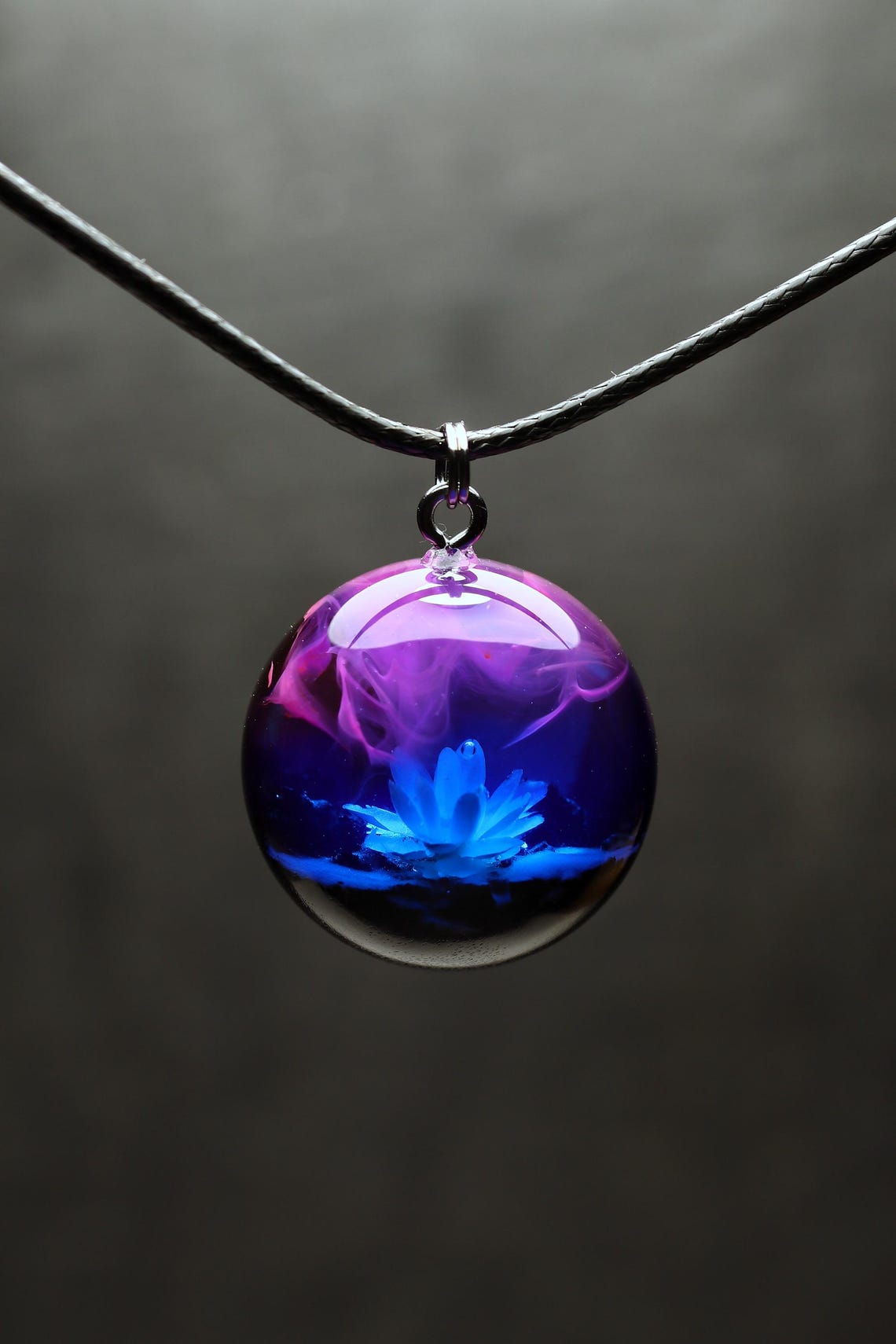 Wood Resin Aurora Pendant – Glow-in-dark Personalized Necklace - Etsy