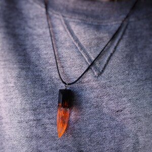 Wood Resin Pendant Fire Pendant Handmade Jewelry - Etsy