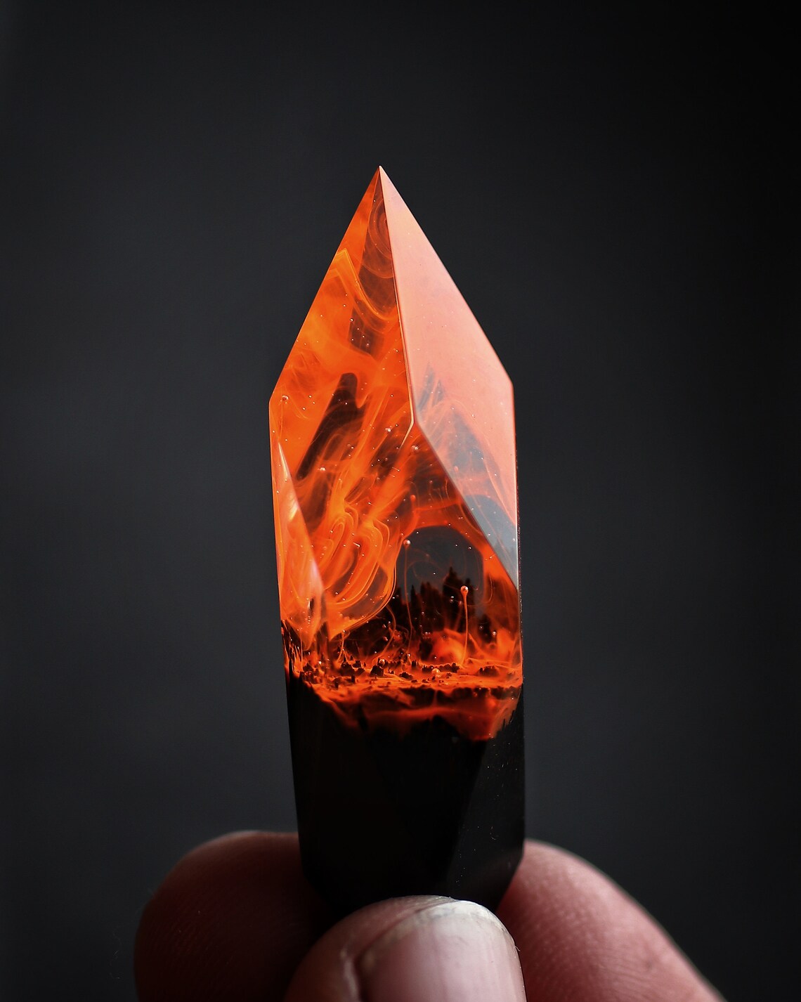 Wood Resin Pendant Fire Pendant Resin Necklace Epoxy Resin - Etsy