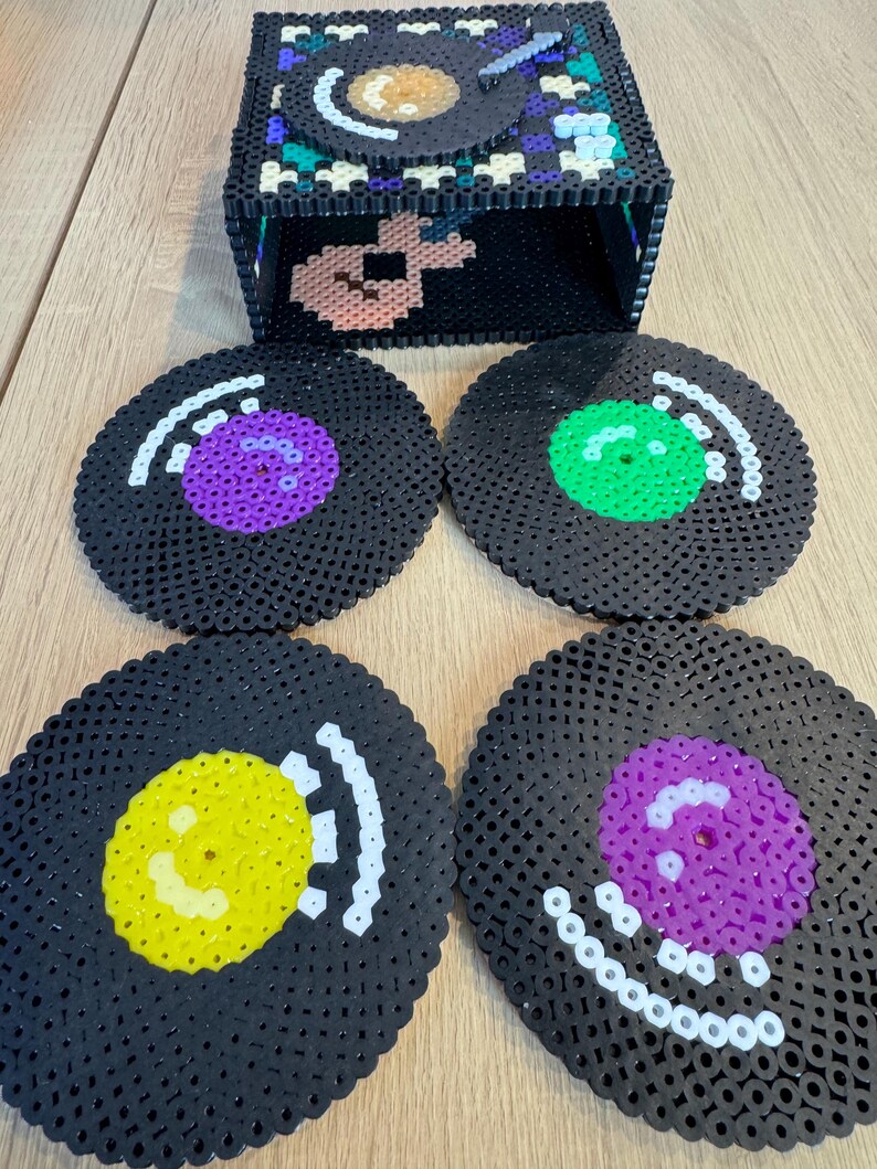 Record Player Coaster Set With Record Coasters - Etsy