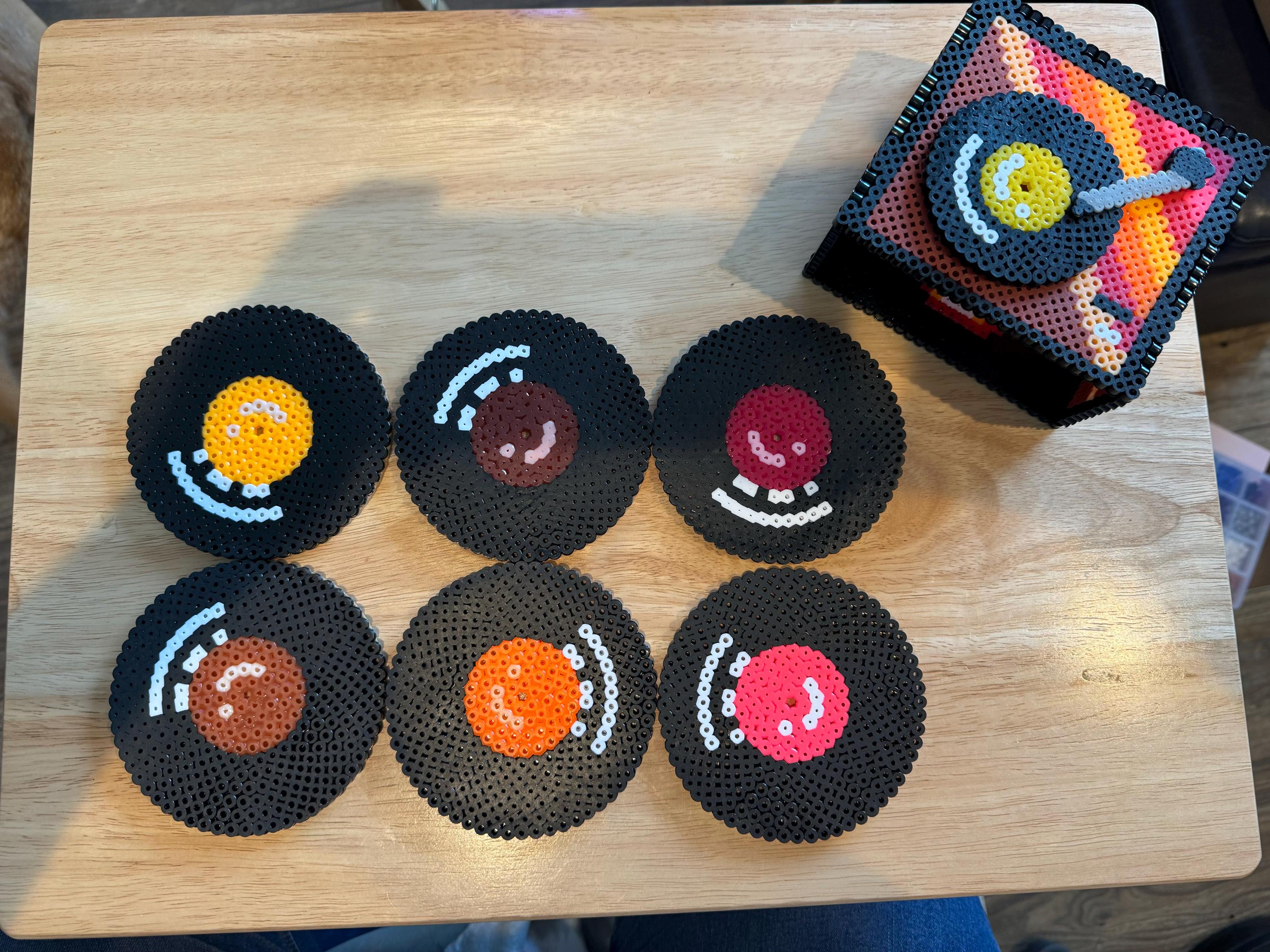 Record Player Coaster Set With Record Coasters - Etsy