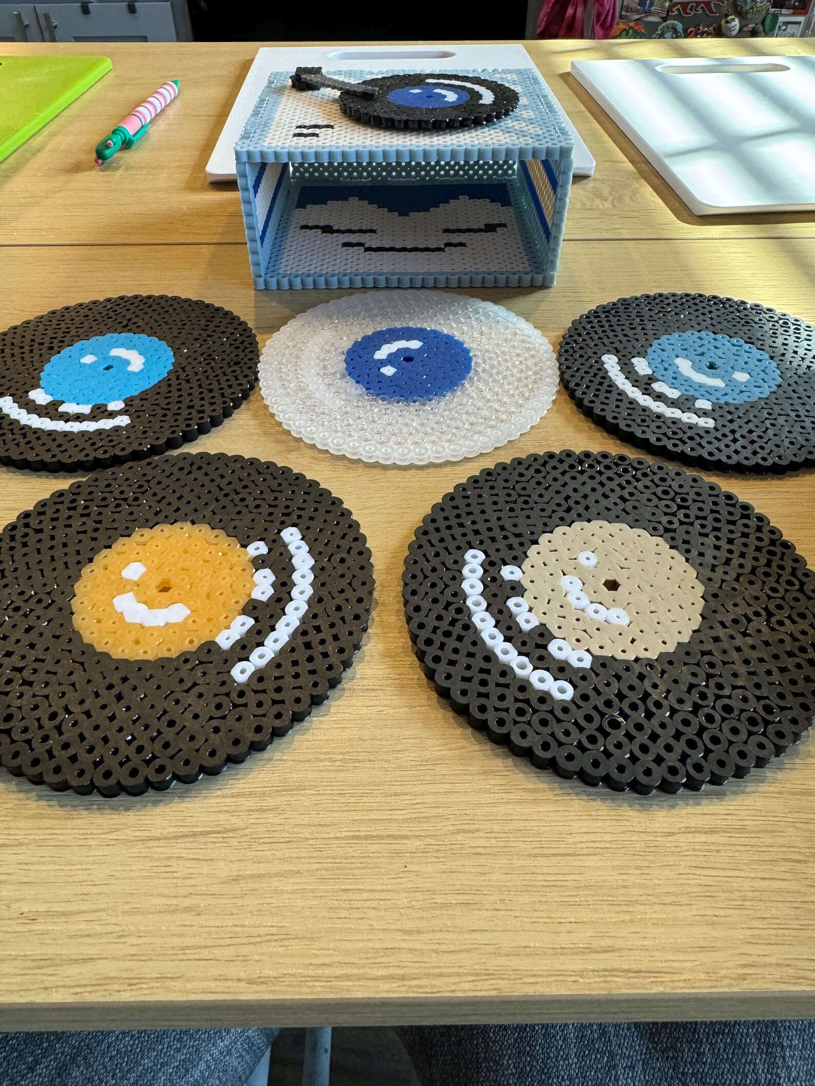 Record Player Coaster Set With Record Coasters - Etsy