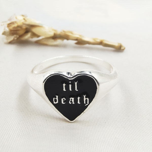 Till Death Enamel Ring - Etsy