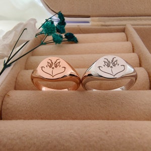 Grinch Ring Grinch Face 925 Sterling Silver Ring, Signet Ring Engraved ...