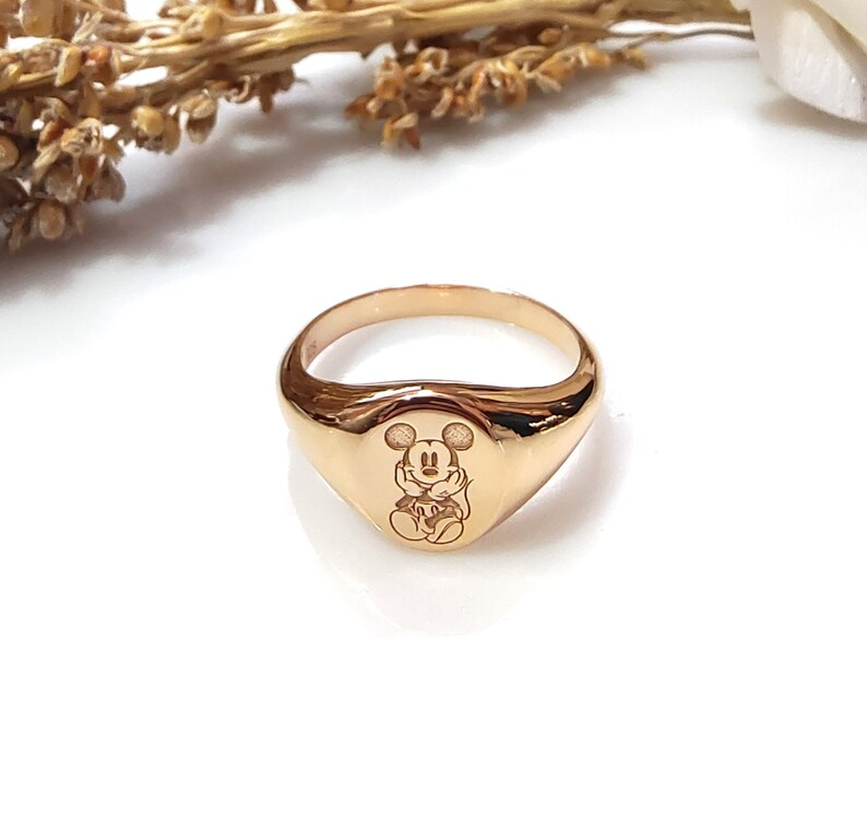 Mickey Mouse Ring Sterling Silver Ring Personalized Ring | Etsy