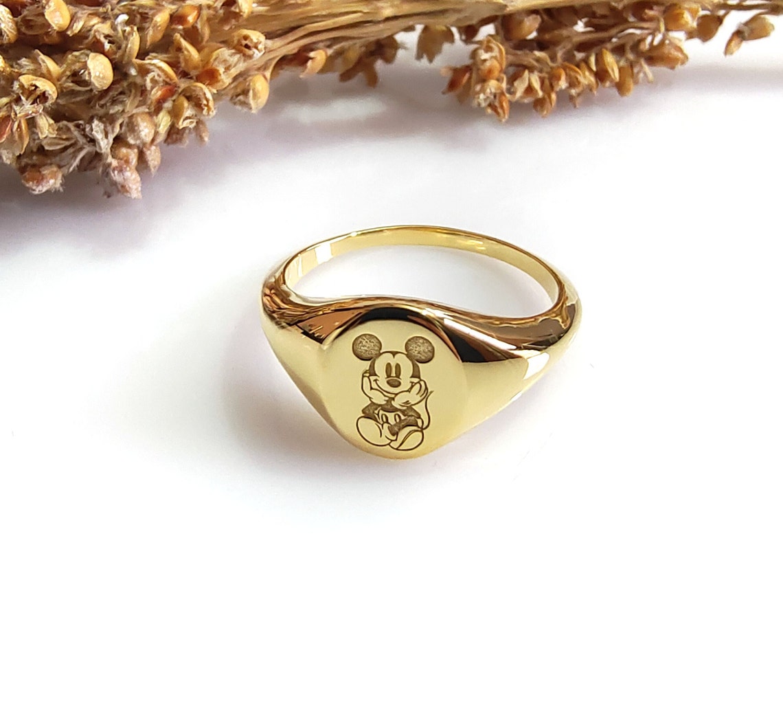 Mickey Mouse Ring Sterling Silver Ring Personalized Ring | Etsy