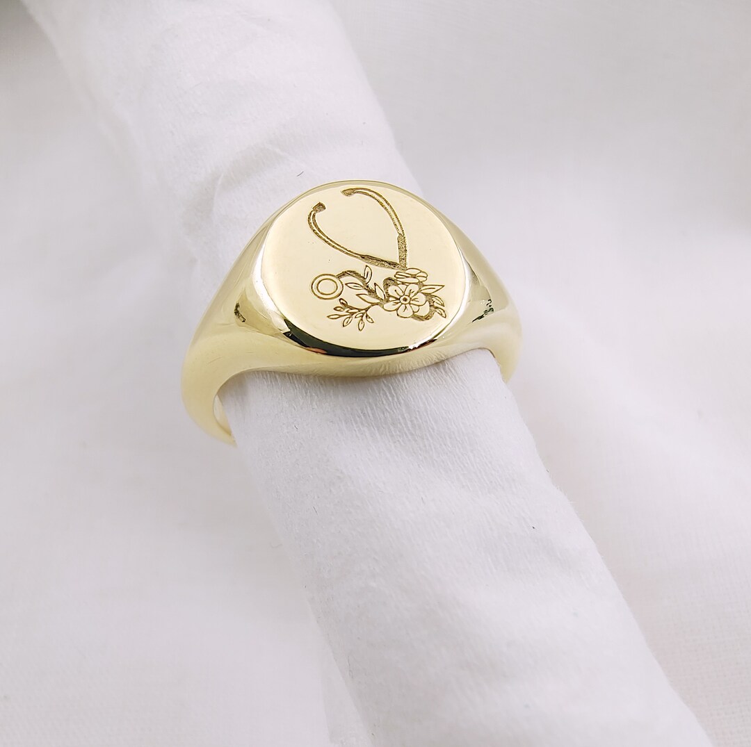 Stethoscope Ring, Personalized Ring, Sterling Silver Medical Nurse ...