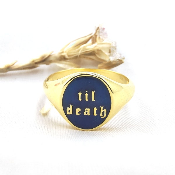 Till Death Enamel Ring - Etsy