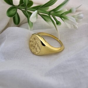 Sun Mountain Forest Ring, Mountain Tree Signet Ring, Sunset Hills and ...
