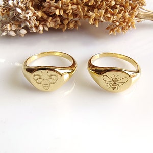 Bee Ring, Sterling Silver Bee Ring, Bee Jewelry, Bee Engraved Ring, Bee ...