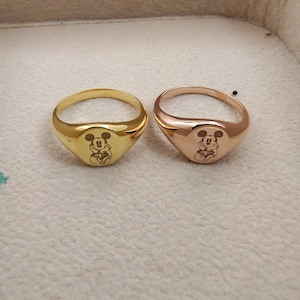 Mickey Mouse Ring, Mickey Ring, Cartoon Ring, Mouse Signet Ring, Mickey ...