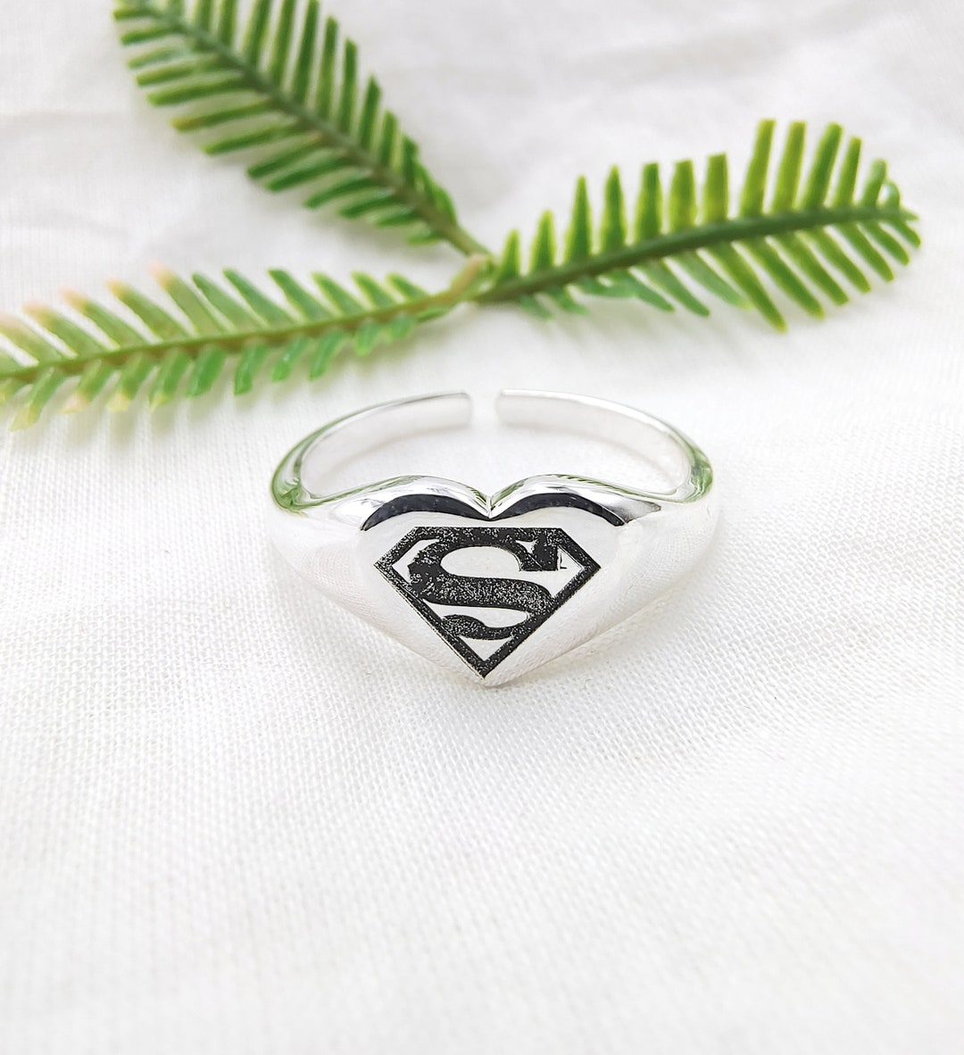 Superman Ring, 925 Sterling Silver Super Man Jewelry, Superman Logo ...