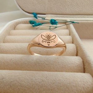 Bee Ring, Sterling Silver Bee Ring, Bee Jewelry, Bee Engraved Ring, Bee ...