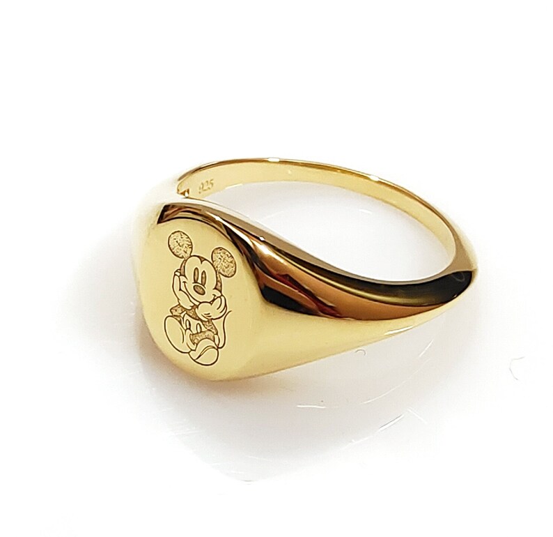 Mickey Mouse Ring Sterling Silver Ring Personalized Ring | Etsy