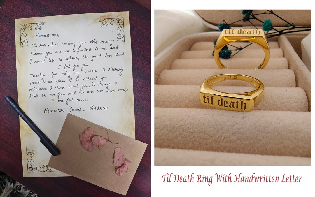 Til Death Ring Handwritten Letter Note, Handwriting Note Wedding ...