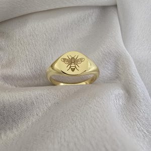 Bee Ring, Sterling Silver Bee Ring, Bee Jewelry, Bee Engraved Ring, Bee ...
