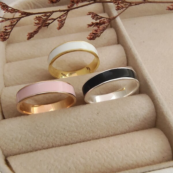 Enamel Band Ring - Etsy