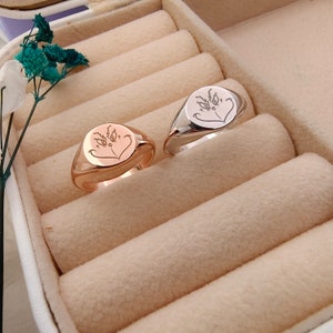 Grinch Ring Grinch Face 925 Sterling Silver Ring, Signet Ring Engraved ...