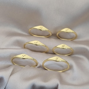 Personalized Initial Ring | Custom Letter Ring | Name Ring | 14K Gold ...