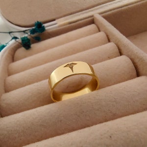Caduceus Ring Medical Symbol Band Ring Sterling Silver Personalized ...