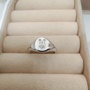 Mickey Mouse Ring, Mickey Ring, Cartoon Ring, Mouse Signet Ring, Mickey ...