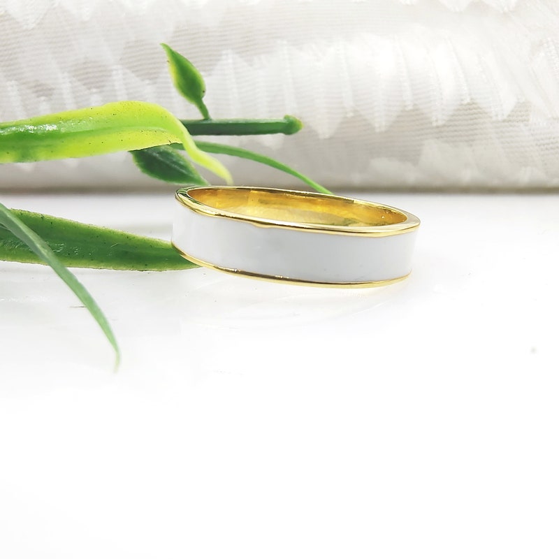 Enamel Band Ring - Etsy