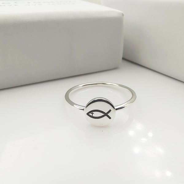 Ichthus Fish Ring - Etsy