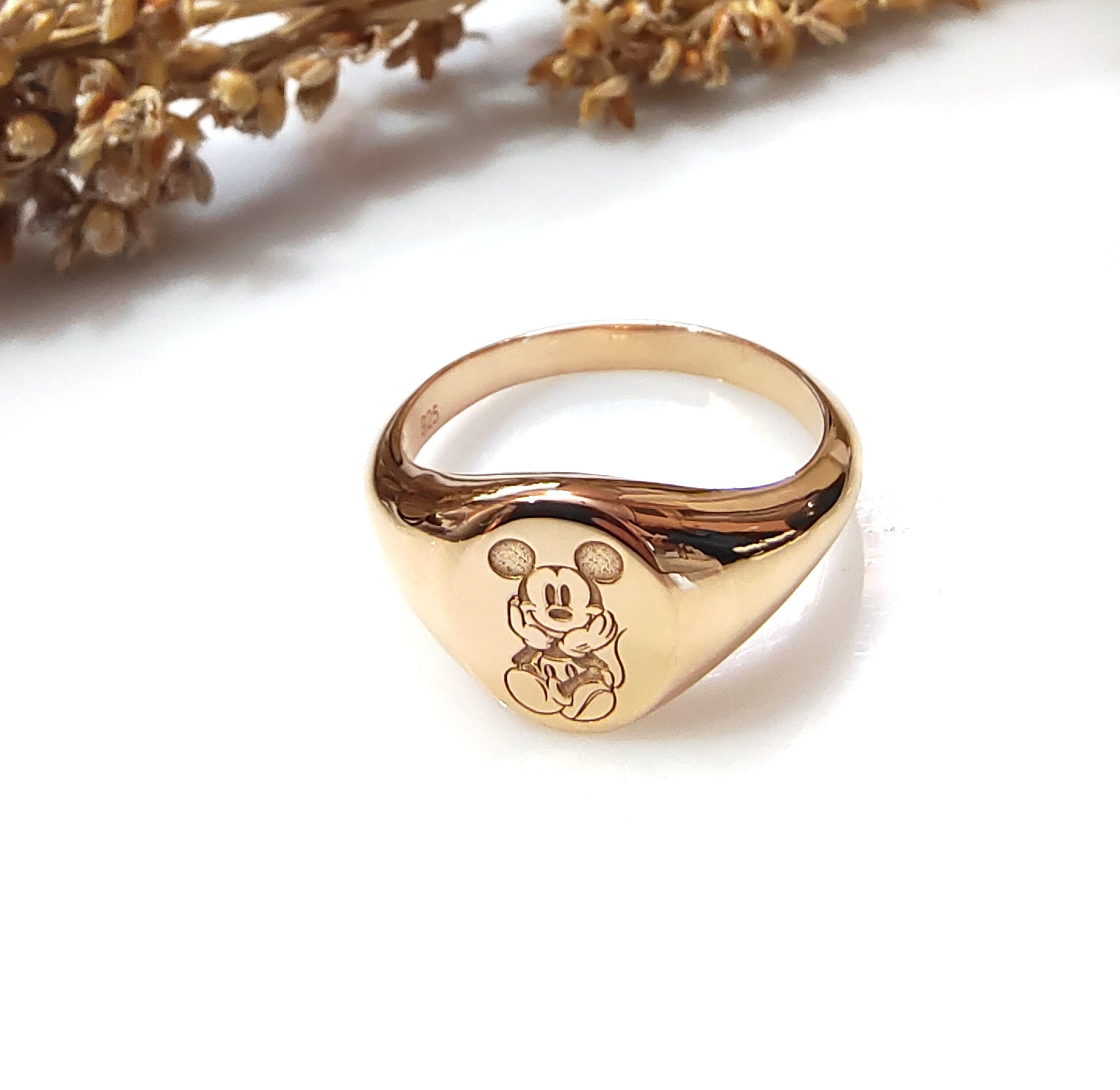 Mickey Mouse Ring Sterling Silver Ring Personalized Ring | Etsy