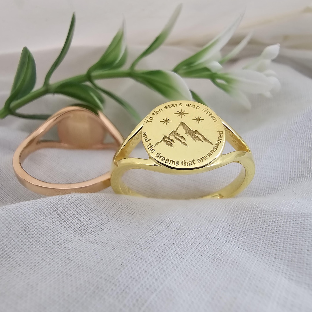 Night Court Signet Ring, ACOTAR Ring, Starry Mountains Bookish Ring ...
