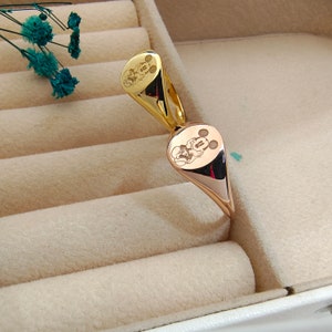 Mickey Mouse Ring, Mickey Ring, Cartoon Ring, Mouse Signet Ring, Mickey ...