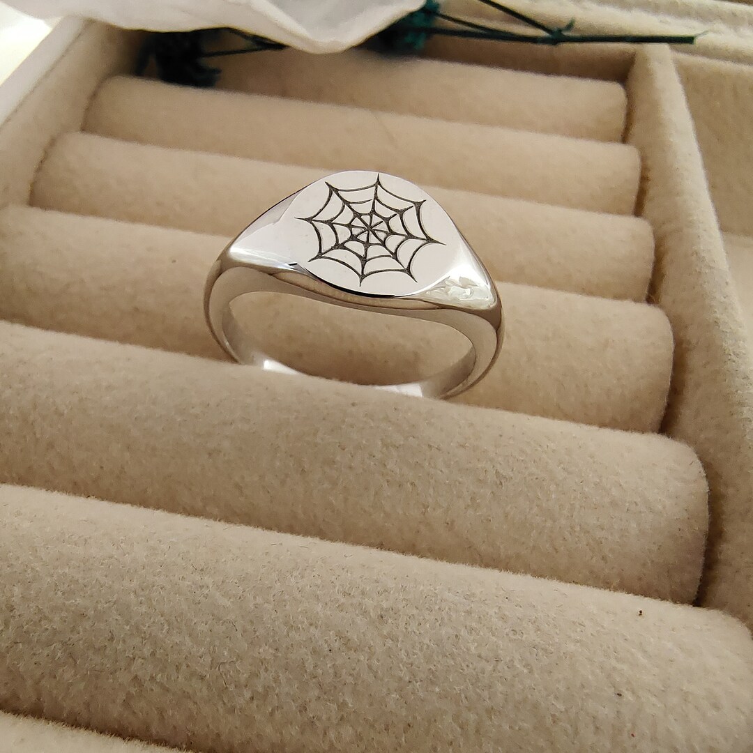 Sterling Silver Spider Web Ring, Halloween Jewelry, Jewelry, Gothic ...