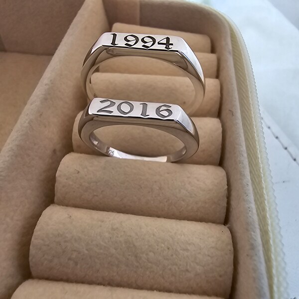 Ring With Year Engraved - Etsy