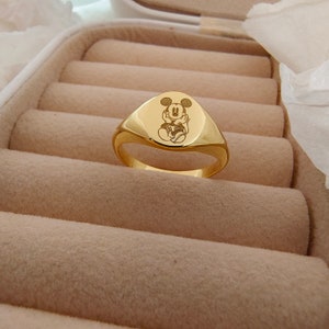 Mickey Mouse Ring, Mickey Ring, Cartoon Ring, Mouse Signet Ring, Mickey ...