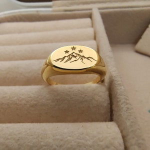 Acotar Night Court Ring 14k Gold, Starry Mountains, Bookish Velaris ...