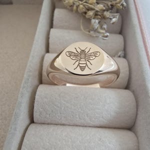 Bee Ring, Sterling Silver Bee Ring, Bee Jewelry, Bee Engraved Ring, Bee ...