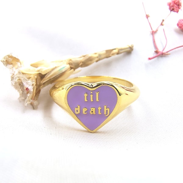 Till Death Enamel Ring - Etsy