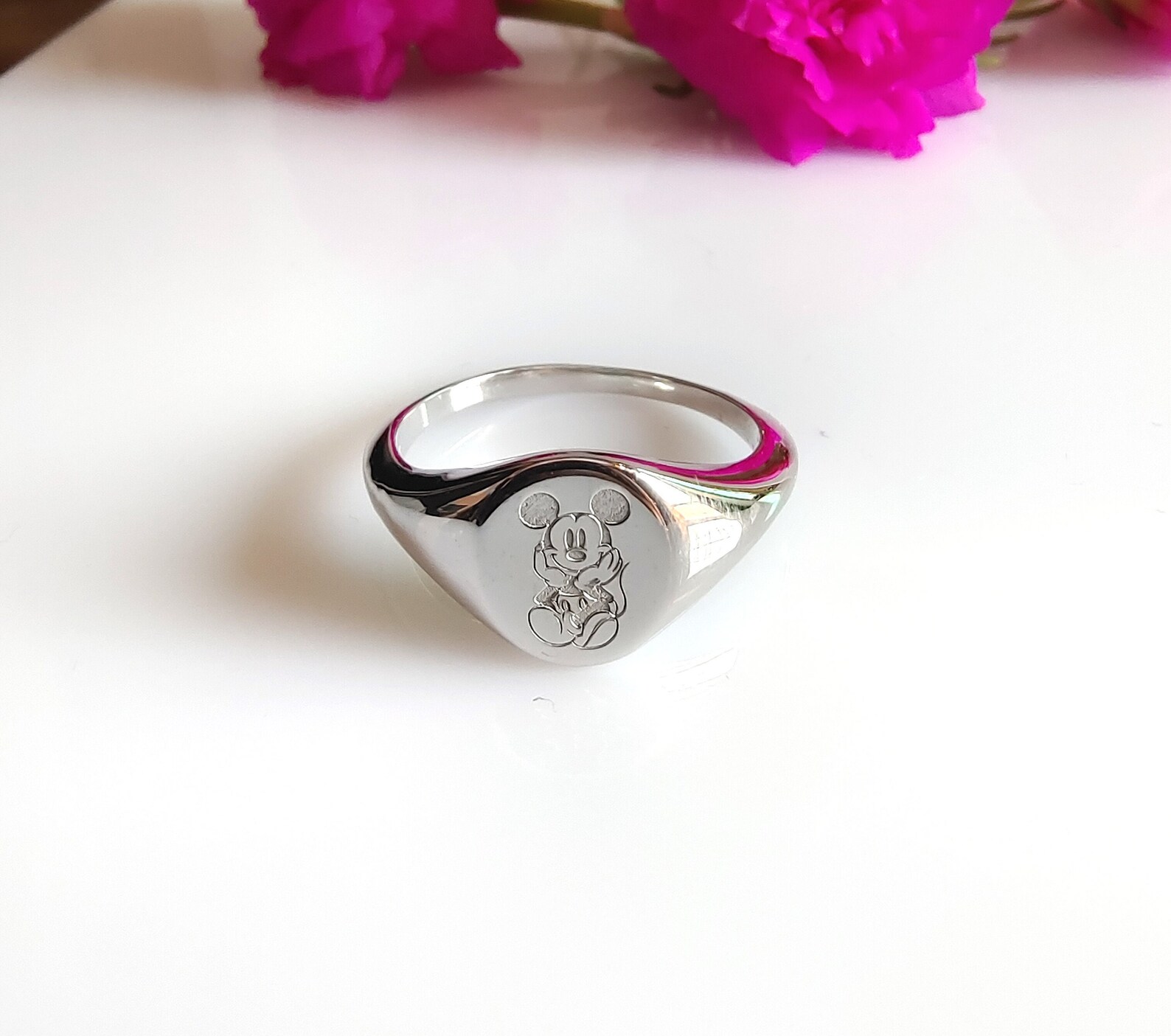 Mickey Mouse Ring Sterling Silver Ring Personalized Ring | Etsy