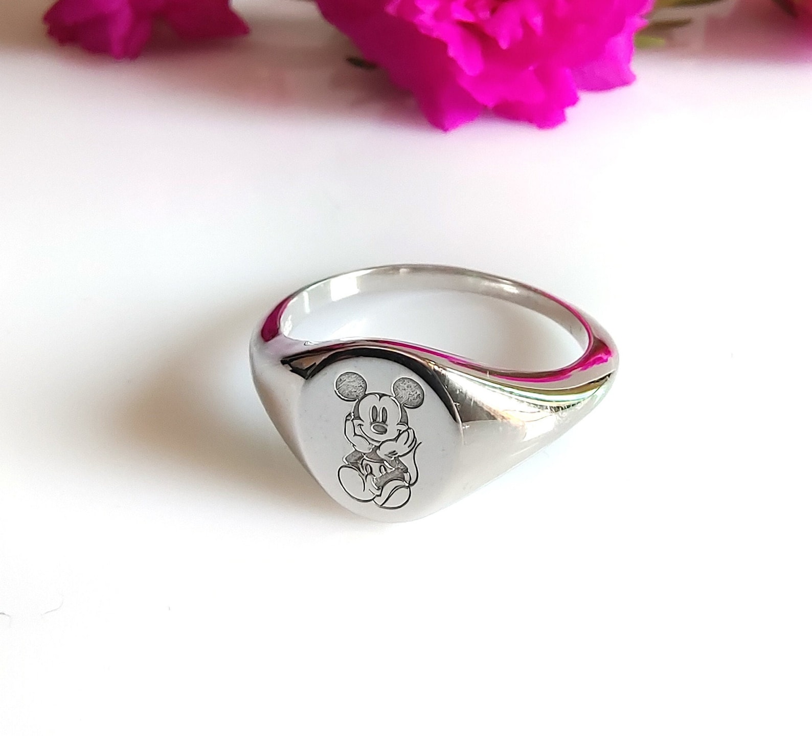 Mickey Mouse Ring Sterling Silver Ring Personalized Ring | Etsy