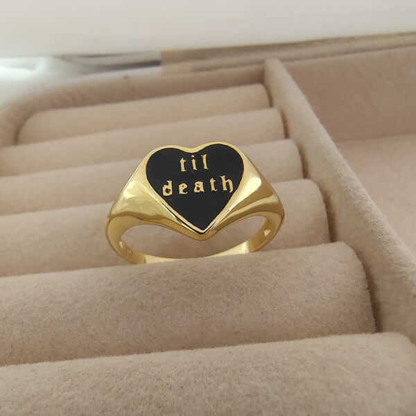 Till Death Enamel Ring - Etsy