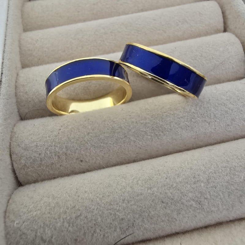 Enamel Band Ring - Etsy