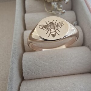 Bee Ring, Sterling Silver Bee Ring, Bee Jewelry, Bee Engraved Ring, Bee ...