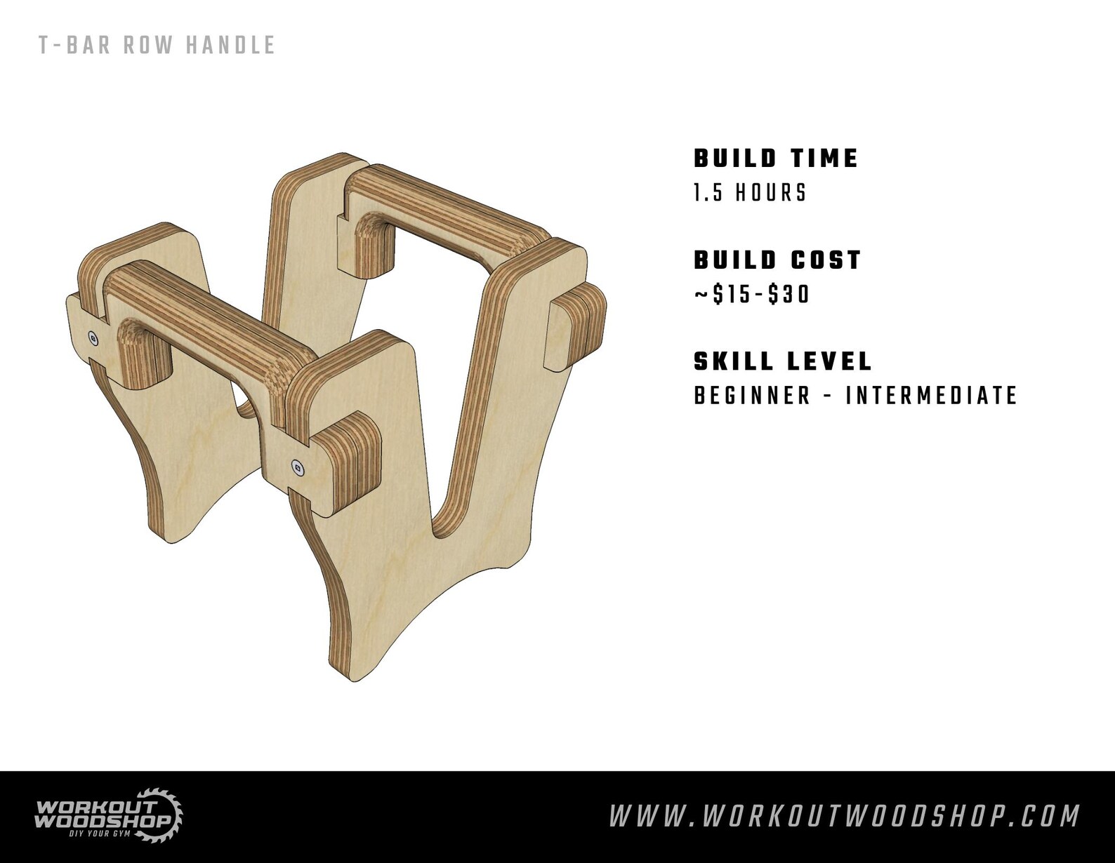 DIY Plans - T-bar Row Handle - Svg & Pdf Download - CNC Files - Etsy Canada