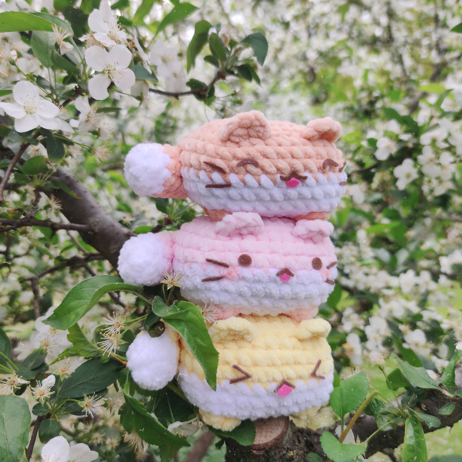 Fruity Cube Kitty Amigurumi Pattern, Cute Stackable Chunky Cat Plush, 3 in 1 Fruit Animal ...