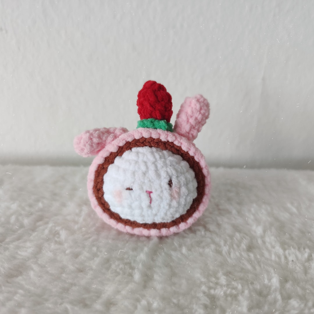 Strawberry Bunny Mochi Amigurumi Pattern, Cute Rabbit Mochi Plushie ...