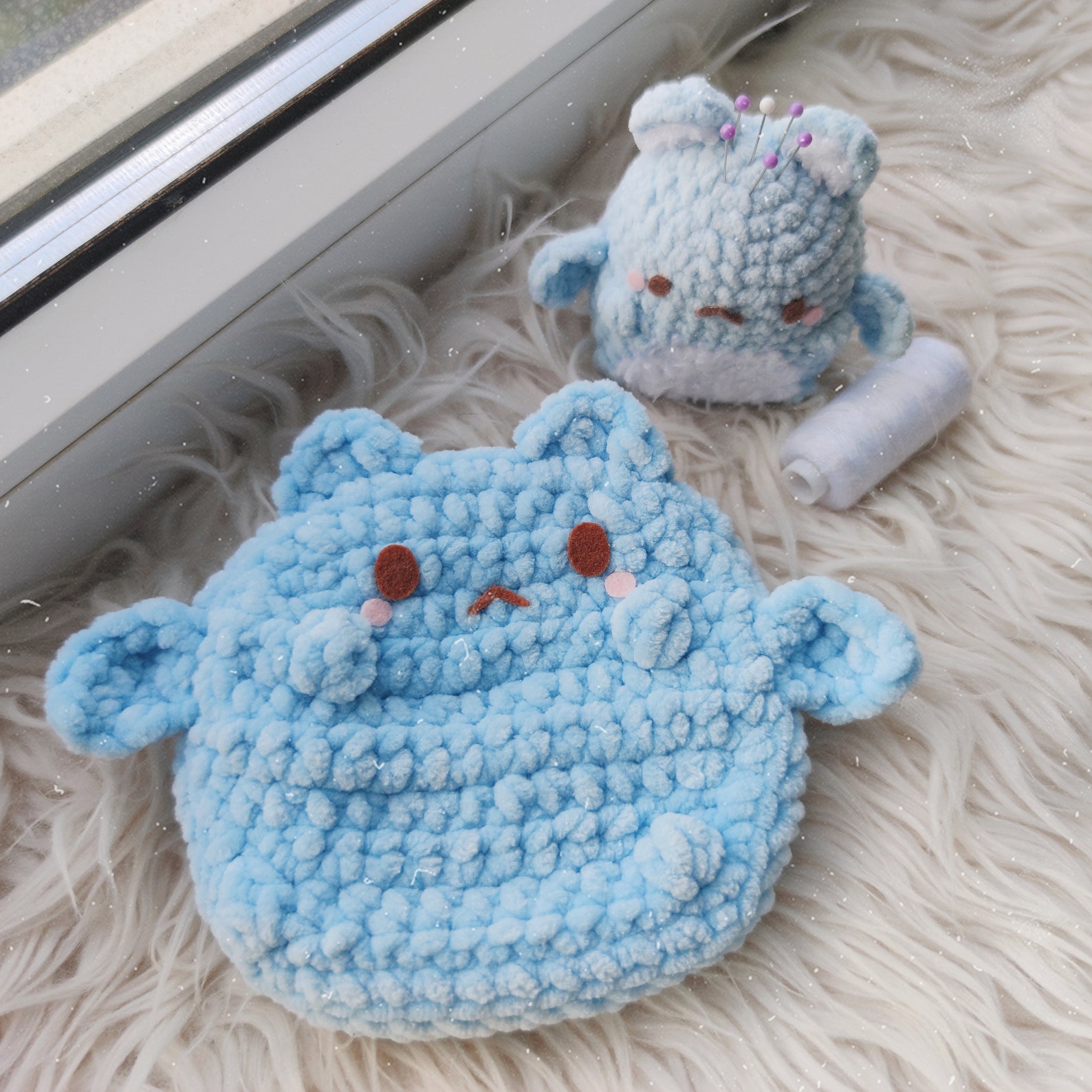 Bat Cat Pouch Crochet Pattern Cute Kitty Purse Animal Chunky - Etsy