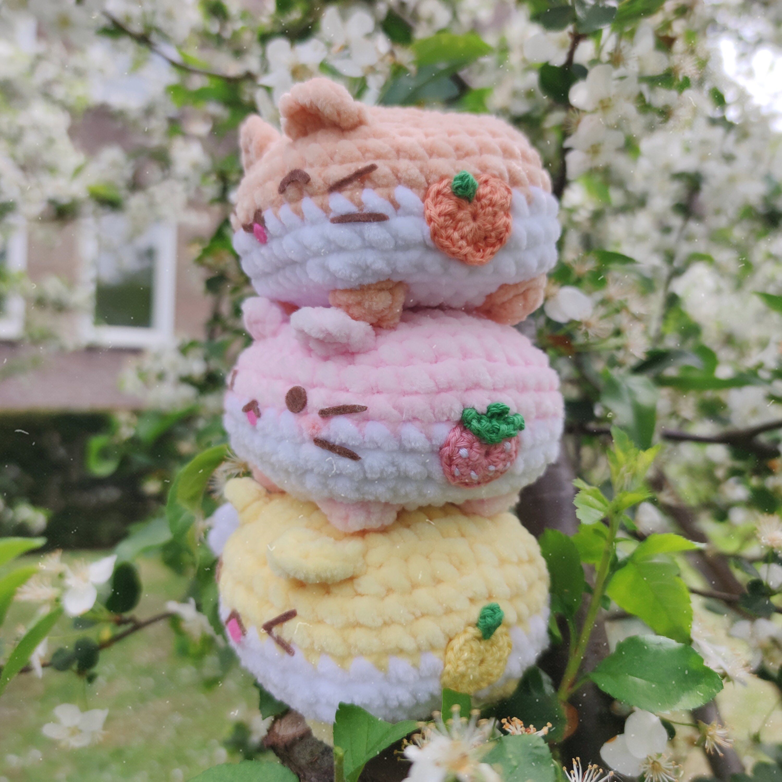 Fruity Cube Kitty Amigurumi Pattern, Cute Stackable Chunky Cat Plush, 3 ...