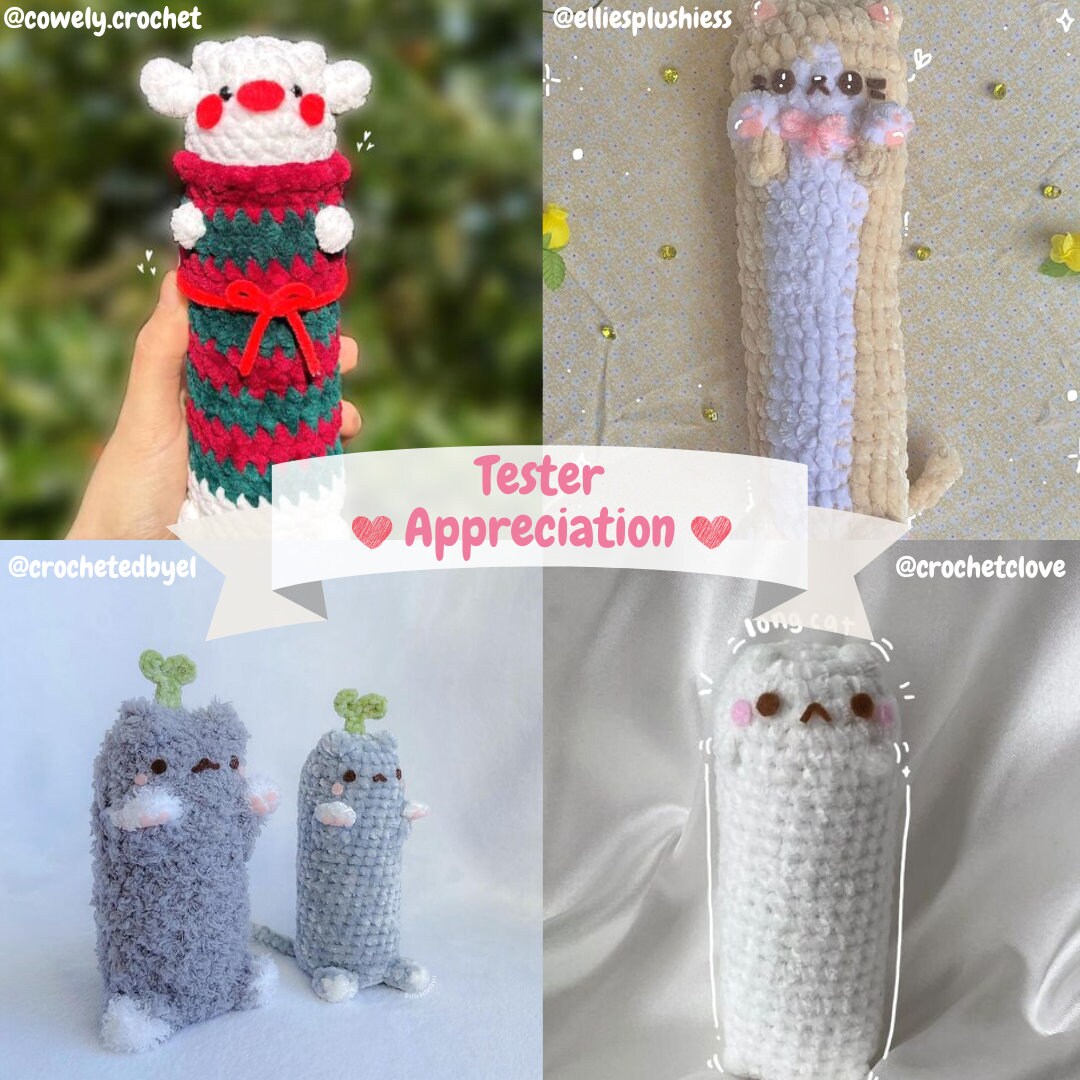 Long Cat Amigurumi Pattern Bundle, Squishy Long Kitty Plushie, Cat ...