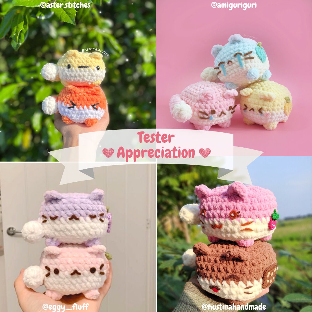 Fruity Cube Kitty Amigurumi Pattern Cute Stackable Chunky Cat - Etsy
