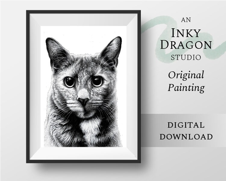Tortoiseshell Cat Art Print ∙ Digital Download Printable - Etsy
